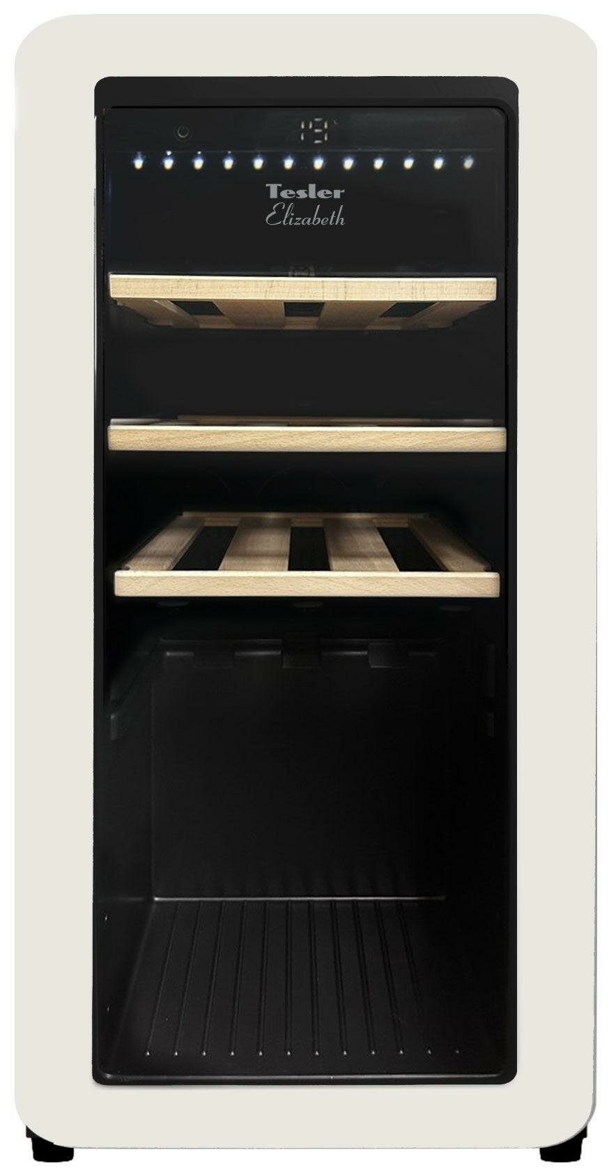 Винный шкаф TESLER CWC-188 IVORY LD левая петля, слоновая кость ретро, 74.3х36.6 см, 18 бордо, 5-20 C