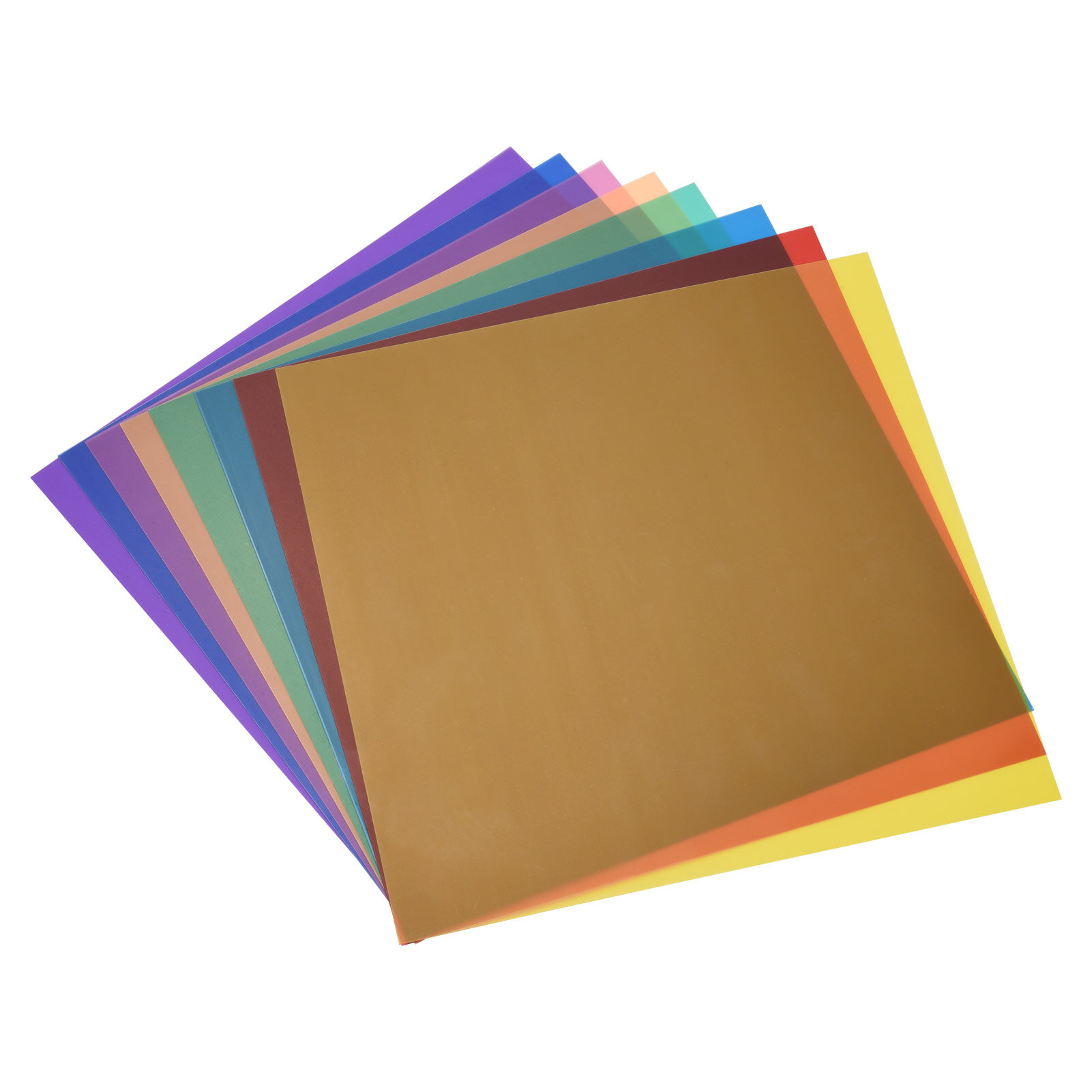 8 цветов/набор Прозрачный гелевый светофильтр 30*30 см / 12*12 дюймов Цветные накладки Тонированные корректирующие гели Легкие пластиковые листы для LED света Студийная вспышка Стробоскоп DJ освещение