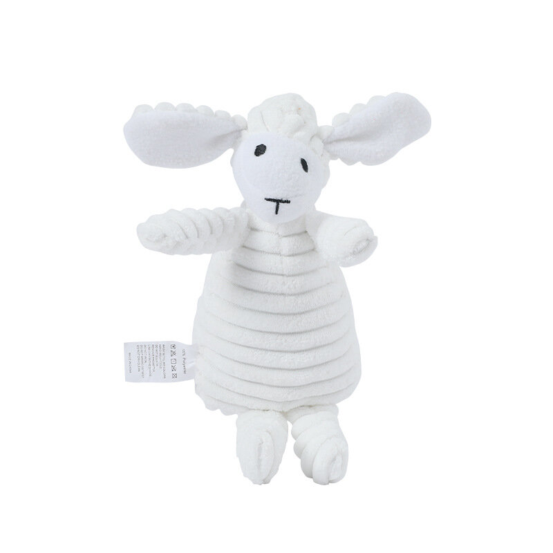 Белая овца-игрушка с звуком для собак, устраняет тревожность, прочная для жевания, подходит для щенков, безопасный