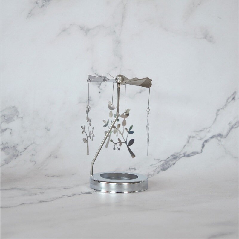 Романтическая ароматическая стеклянная чашка-карусель с оригинальной крышкой, вращающийся подсвечник в виде фонаря.