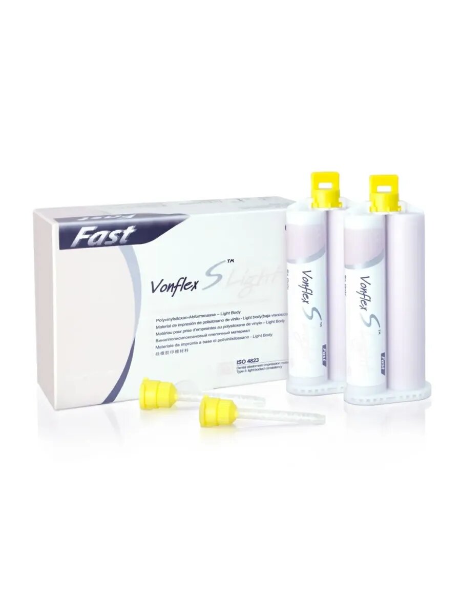 Слепочная масса А-силиконовая Vonflex S Light Fast, 2x50мл
