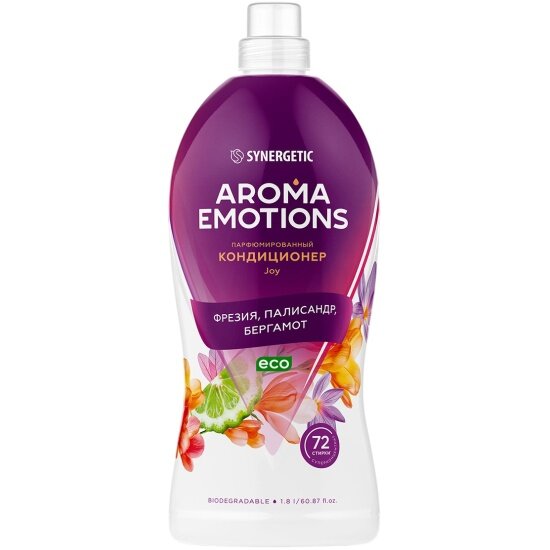 Кондиционер-ополаскиватель для белья Synergetic AROMA EMOTIONS Joy Радость, 1.8 л