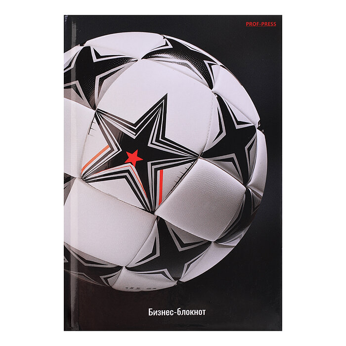 Бизнес-блокнот Проф-пресс "Футбольный мяч - 11", 80 листов, А6, 7БЦ, глянцевая ламинация, цветная мелованная обложка