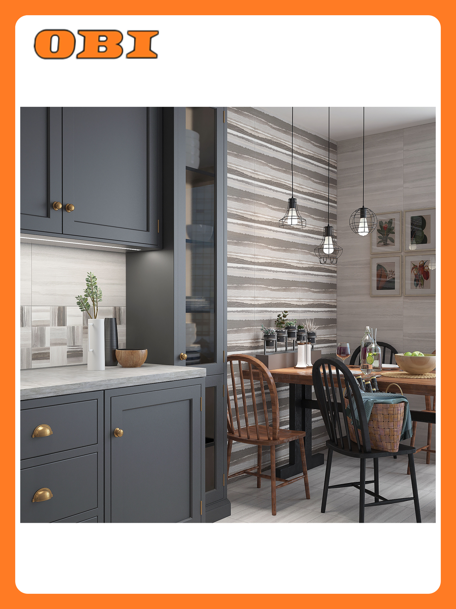 Декор Керамин "Ванкувер", керамический, 60x30 см, коричневый