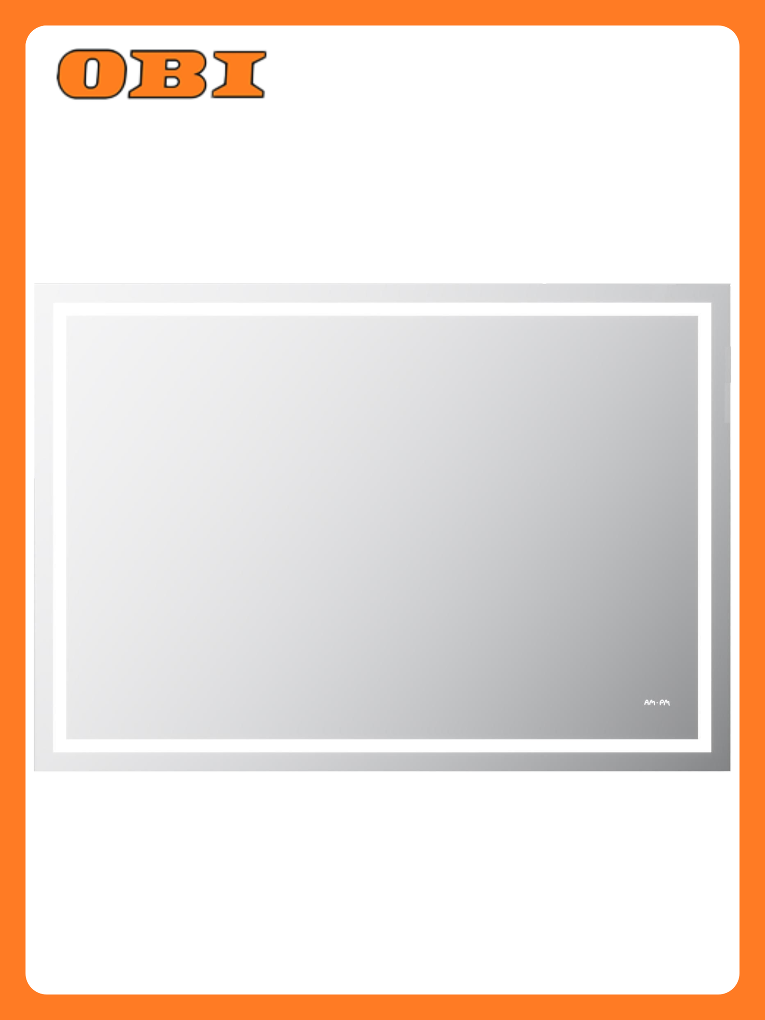 Зеркало AM.PM "Gem", с LED-подсветкой, настенное, 100 см x 70 см