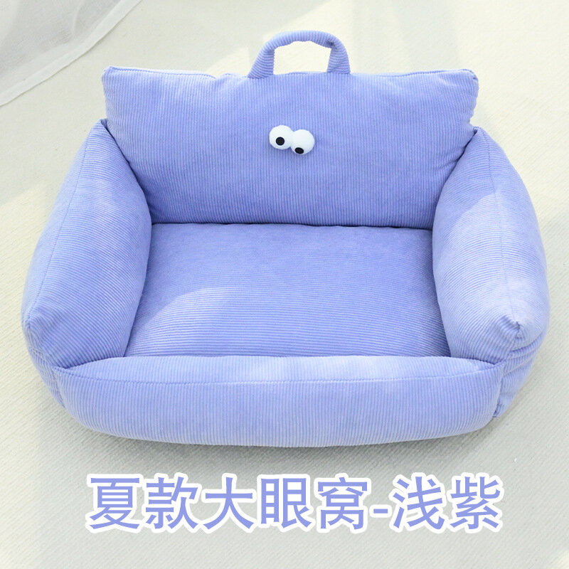 Осень и зима, большая кровать для собак в стиле глаз, кровать для кошек, полосатая кровать в форме дивана, макаронная кровать для питомцев, портативная кровать, маленькая и средняя кровать, матрас