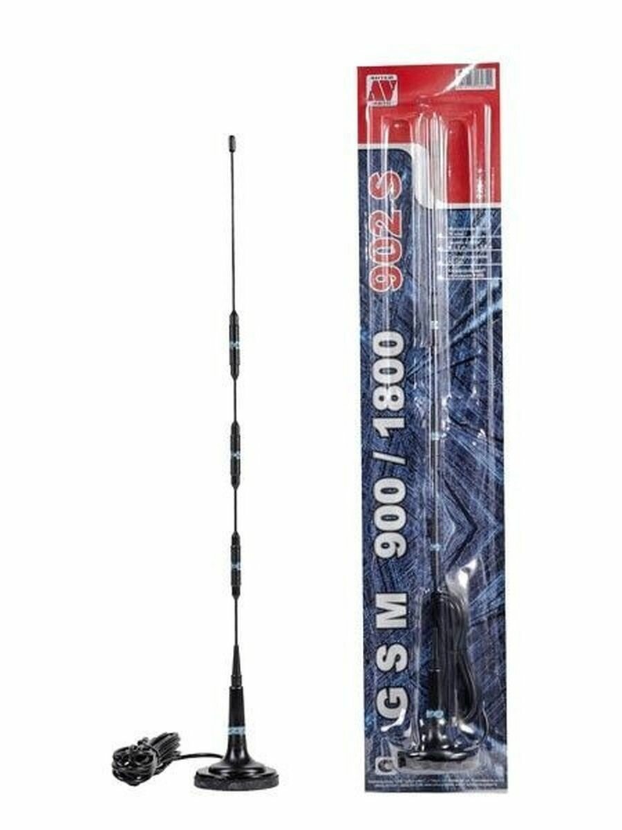 Антенна АНТЕЙ-902 SMA (3 катушки, 9 dB) 3м. моб. связи GSM 900/1800 на магните