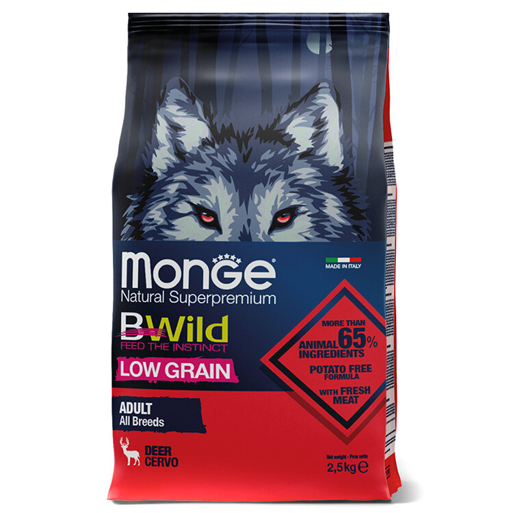 Корм сухой Монж с мясом оленя для собак Monge BWild Dog Adult Deer 2,5 кг