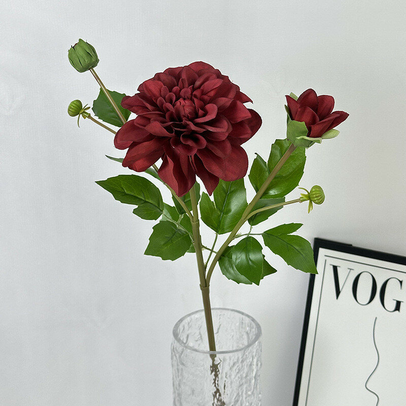 Фото студия Dahlia Flowers 3d с шелковой тканью для мероприятий и домашнего декора красный