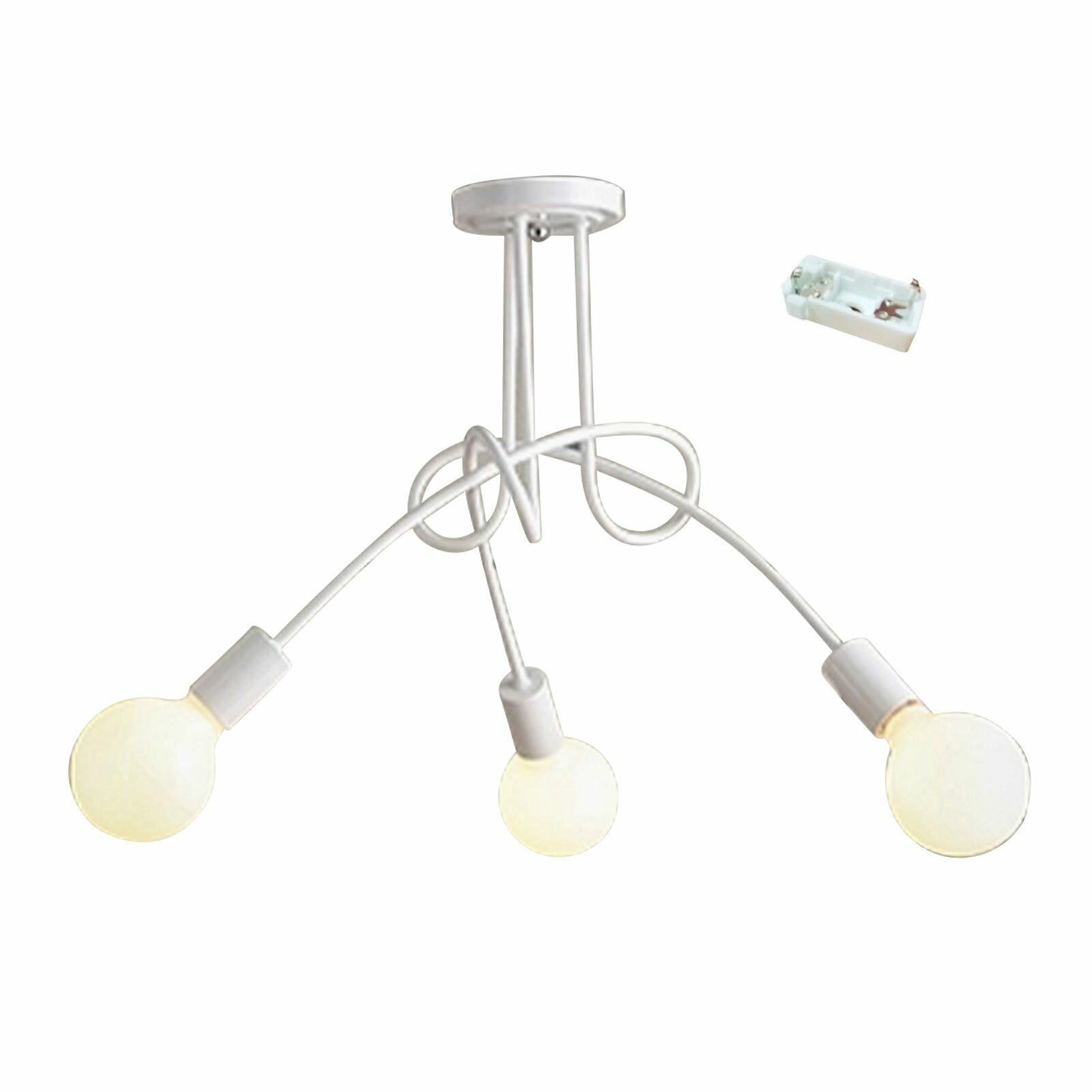 Люстра в индустриальном стиле с 3 плафонами, белый цвет, для гостиной и спальни