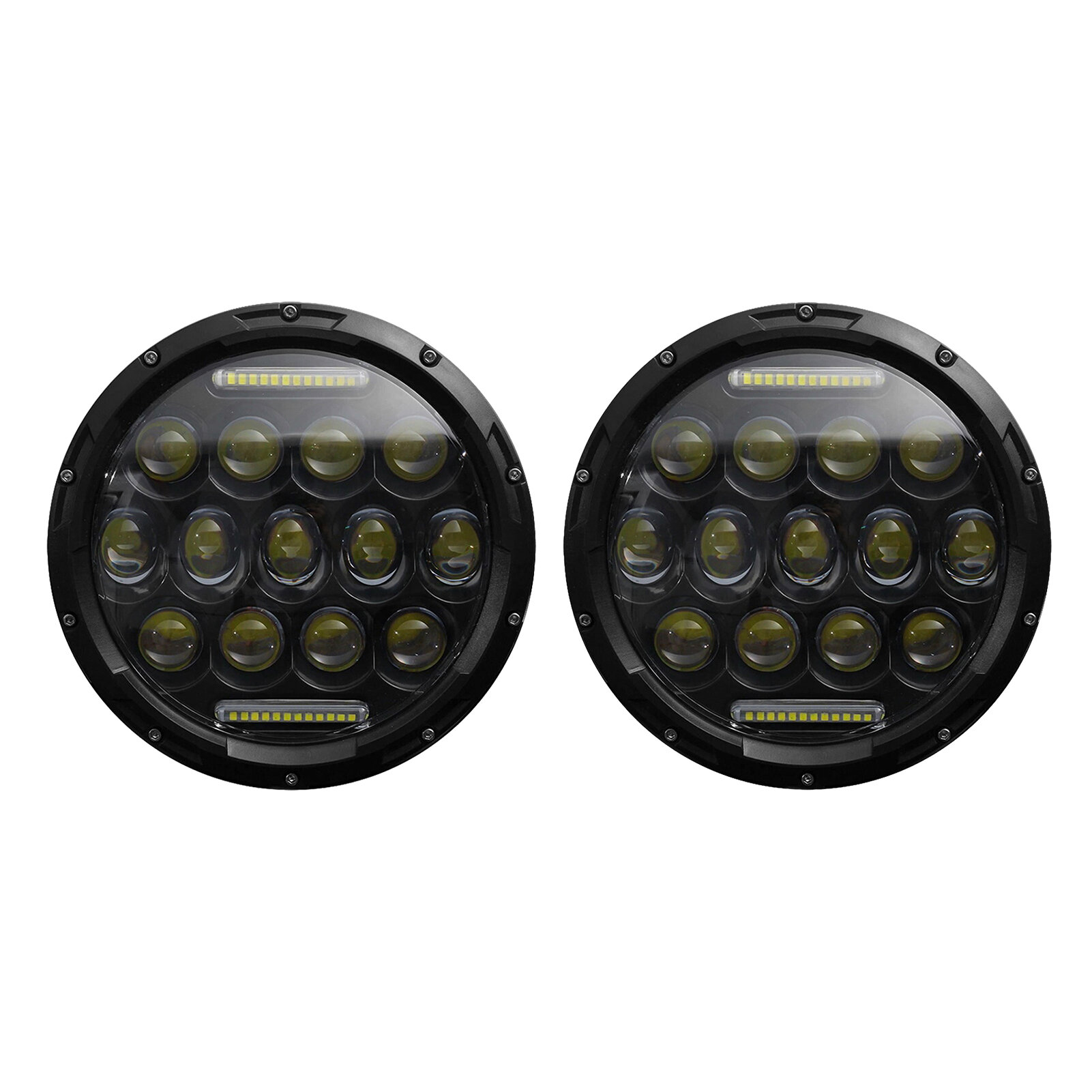 2Pcs 7 inch Фара автомобильная мотоциклетная LED 200W 6000K IP67 Водонепроницаемая DRL/Низкий луч/Высокий луч Фара, Материал: Де ковка алюминий, Цвет корпуса: Черный, Цвет света: Белый, Напряжение: 9-30V, Люмен: 20000LM, Срок службы: 50000 Часов,