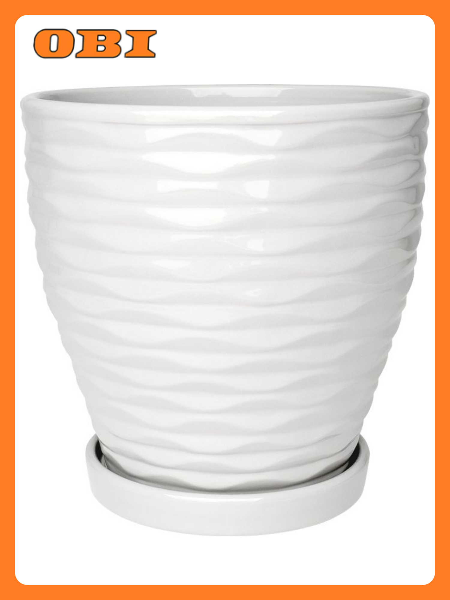 Керамический горшок "Эллипс" с подставкой, 2,5л, Д178 Ш178 В180, белый Fdtc4