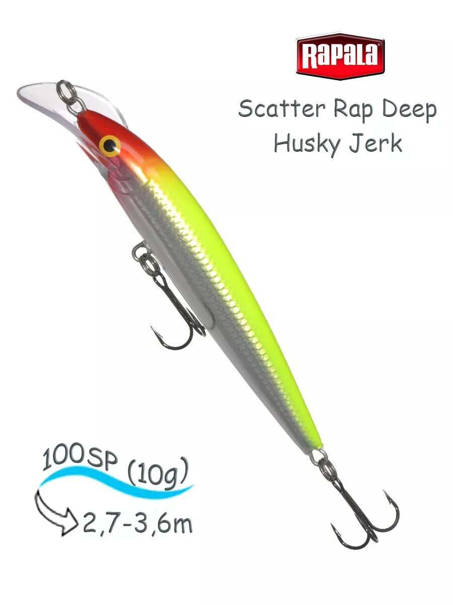Воблер для рыбалки RAPALA SCATTER RAP Husky Jerk 10#CLN. Оригинал.