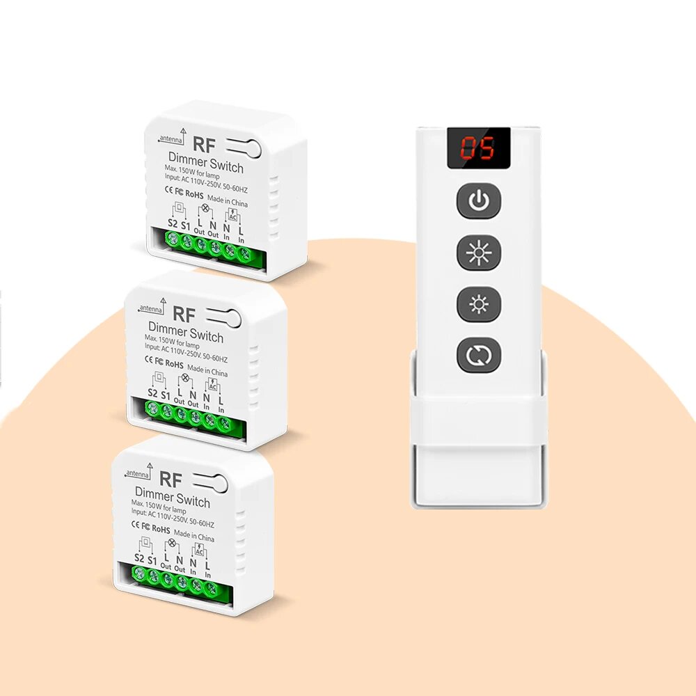 Беспроводной диммер Deze Wireless Dimmer Light Switch 3 Receiver 1 Remote