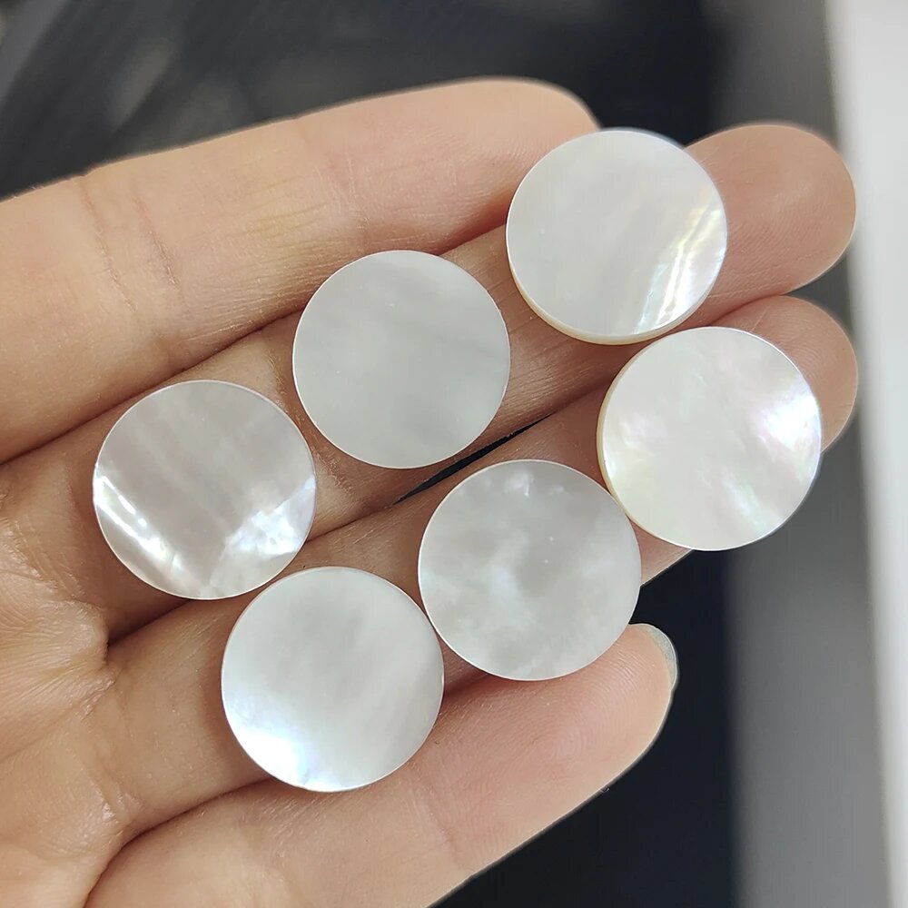 Белые перламутровые диски 8x2mm, 50шт для бижутерии
