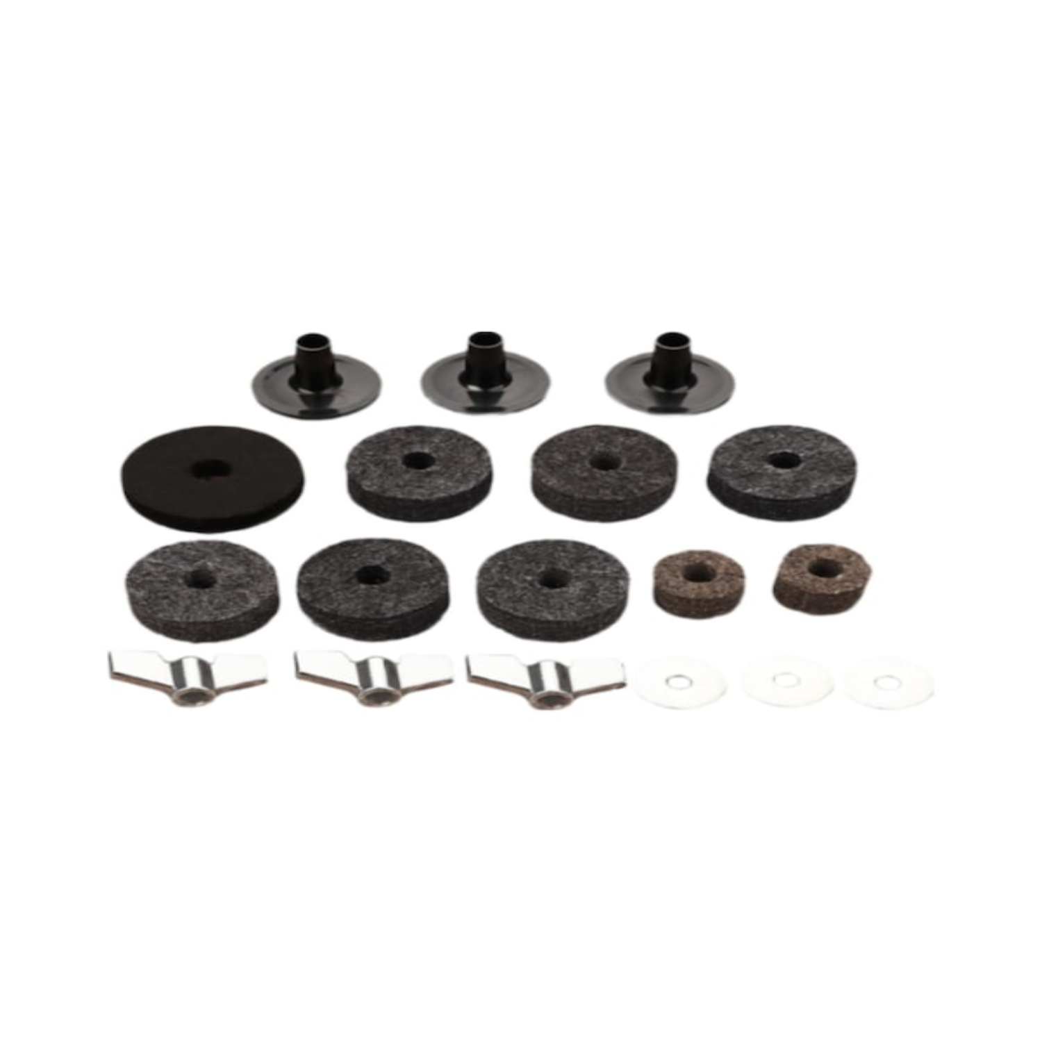 Набор для барабанов из фетра 18 деталей, антискользящий фетр для барабанов, аксессуары для барабанов, цвет: Серый, материал: Фетр + Пластик + Металл, для барабанной установки, размер упаковки: 15*10см, чистый вес: 102г, общий вес: 106г, в комплект