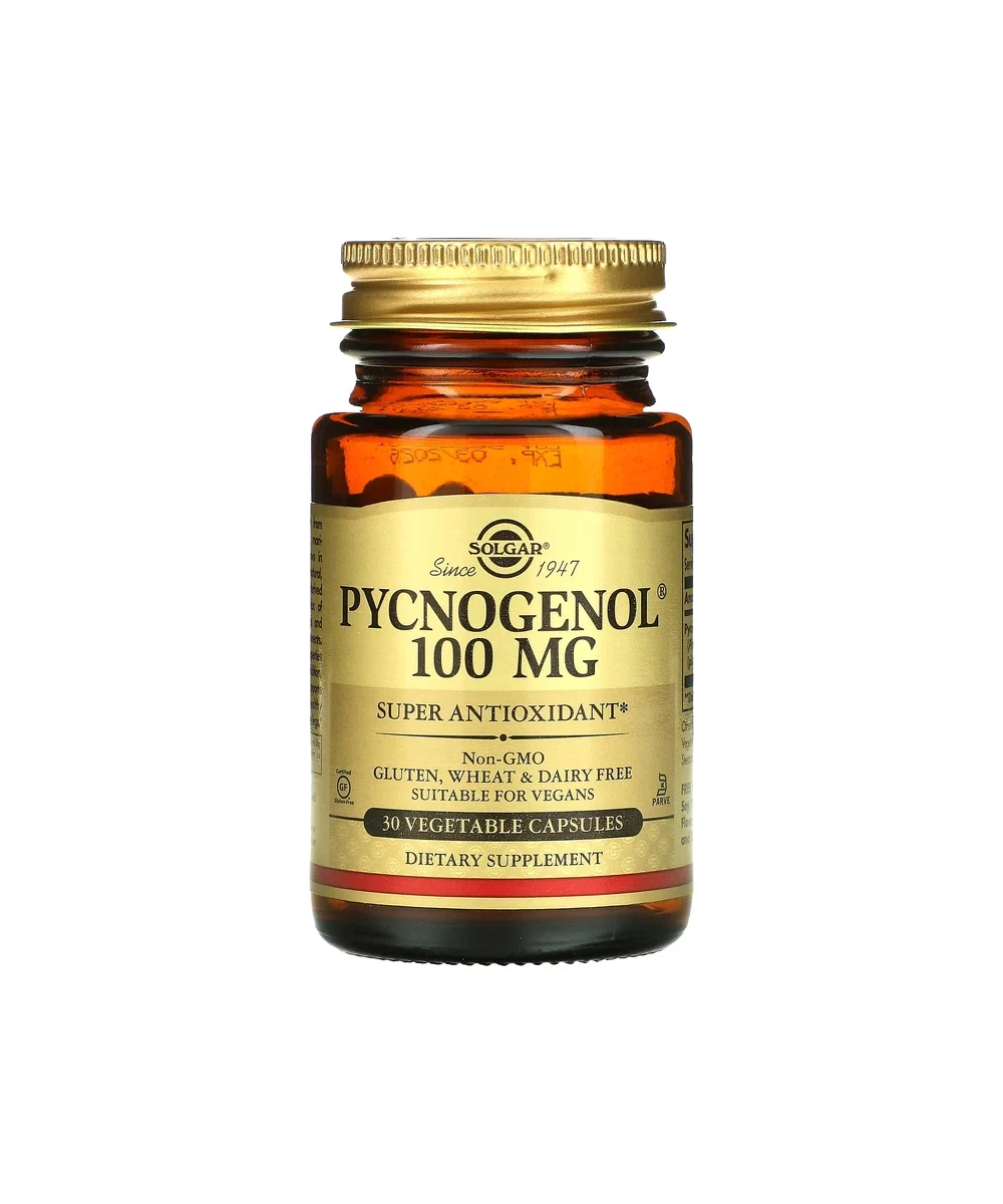 Solgar Pycnogenol, Пикногенол 100 мг 30 вегетарианских капсул