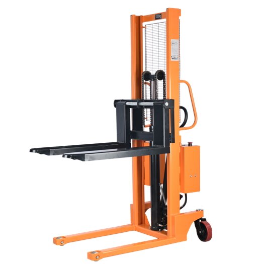 1040528 Штабелер комбинированный с ручным и электроподъемом 1,0 т 2,5 м TOR CTYC с раздвижными вилами