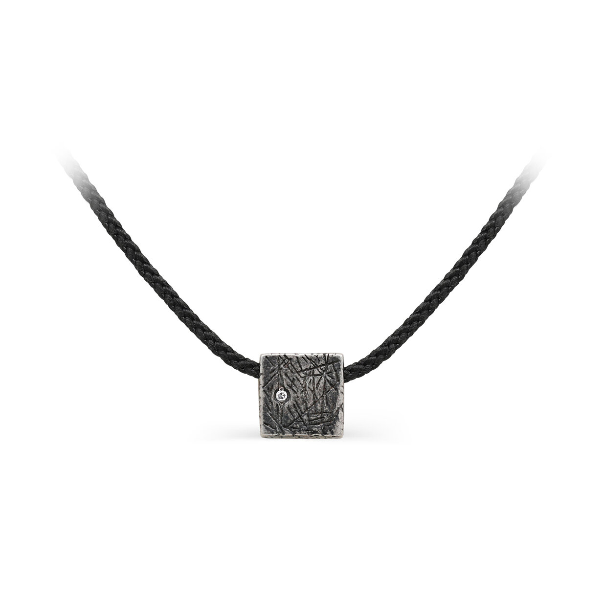 Колье, серебро, 925 проба, родирование, бриллиант