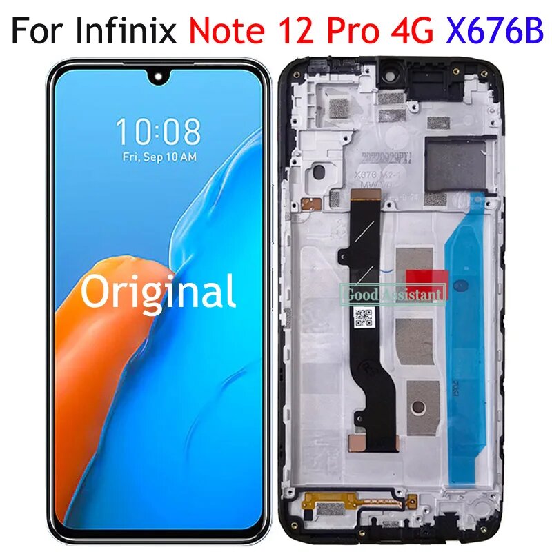 Amoled TFT 6,7 дюймов для Infinix Note 12 Pro 4G X676B/Note 12 2023 X676C ЖК-дисплей с цифровым преобразователем сенсорного экрана в сборе/рамка