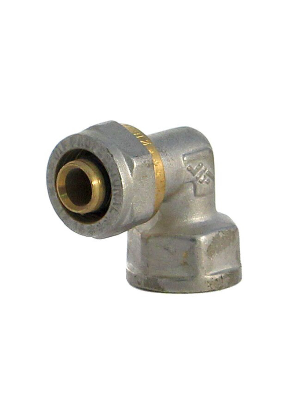 Металлопластиковый уголок Frap с цангой и гайкой 1/2", 16 мм