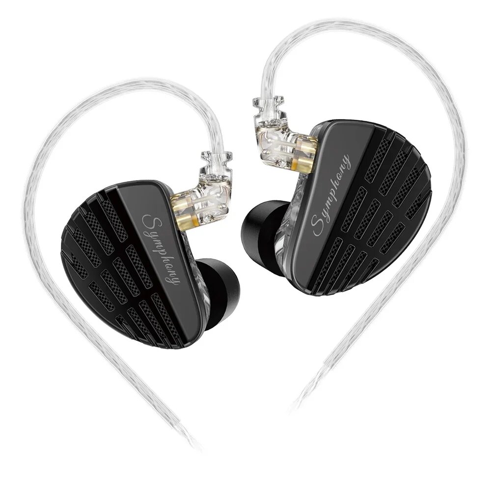 Наушники KZ Symphony without mic, гибридные, проводные, внутриканальные, black