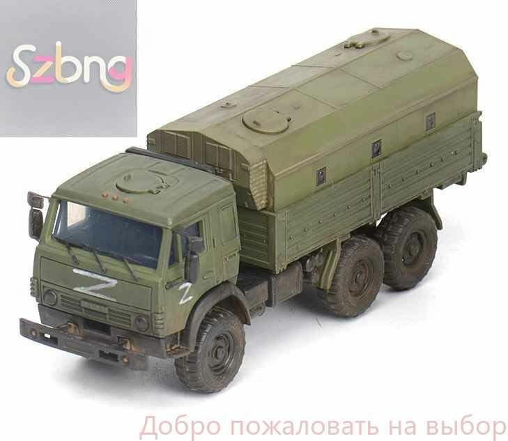 Сборная модель автомобиля КамАЗ-5350 Мустанг ММ-501, без клея, длина 11 см реалистичная модель бронеавтомобиля для сборки, коллекции и витрины