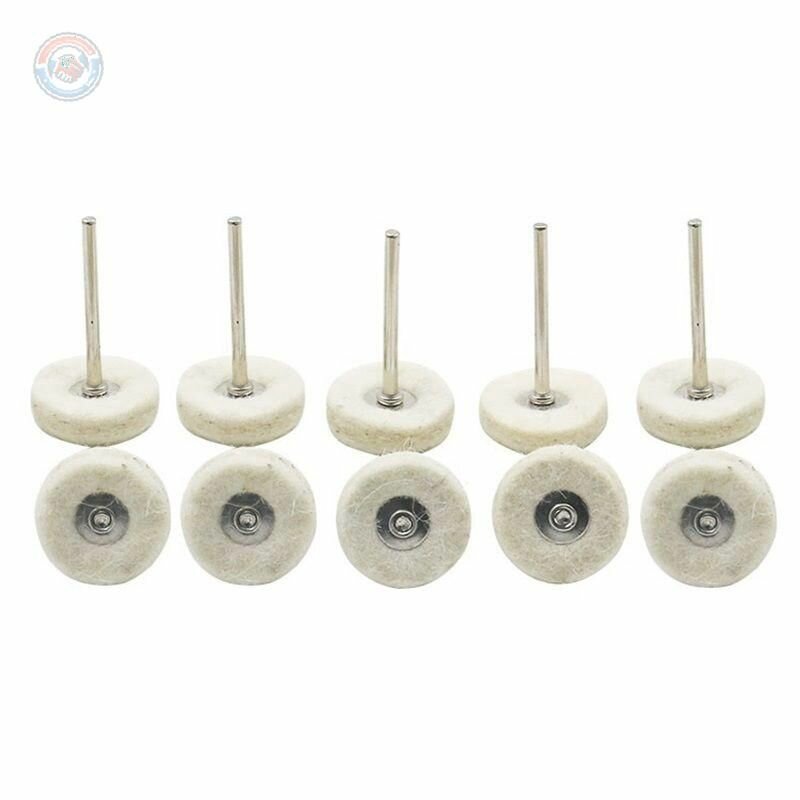 Набор войлочных полировальных кругов с хвостовиком 3 мм для дрели и гравера Dremel, 10 шт для полировки металла стекла дерева камня пластика, универсальные диски для тонкой обработки и блеска
