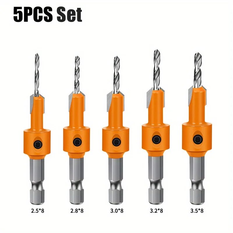 5pcs Сверла с зенковкой 2.5-3.5 мм