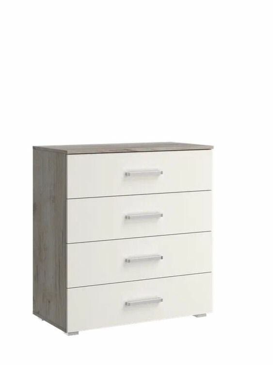 Комод Фиеста NEW 4 ящика (852х908х446) (Кашемир, Дуб Крафт серый) МИФ