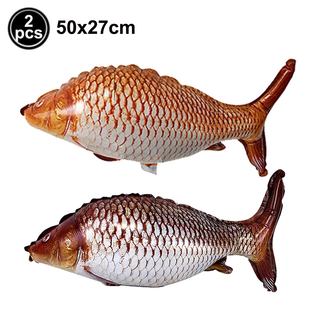 2шт фольгированные шары-рыбки 50x27см, Белый