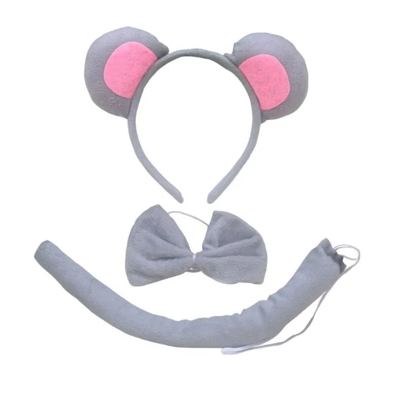 (1 комплект) Набор Mouse cos set-ушки шиншиллы из 3 частей