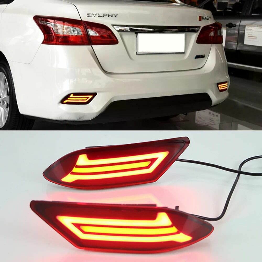 Отражатель для Nissan Sentra Sylphy 2016 2017 2018, 2 шт, ламсветильник заднего бампера