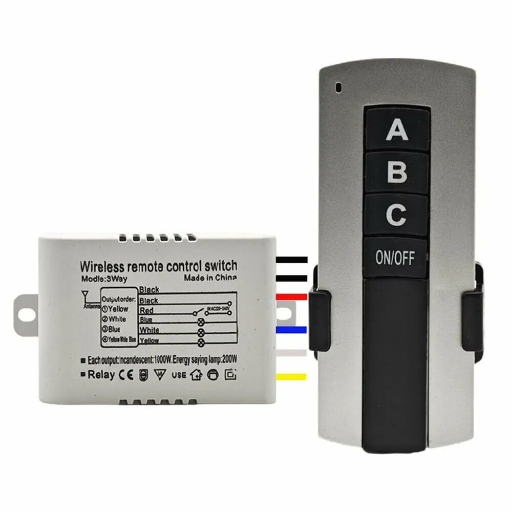 3-х канальный выключатель с дистанционным управлением, переменный ток 220 В, беспроводной пульт дистанционного управления для