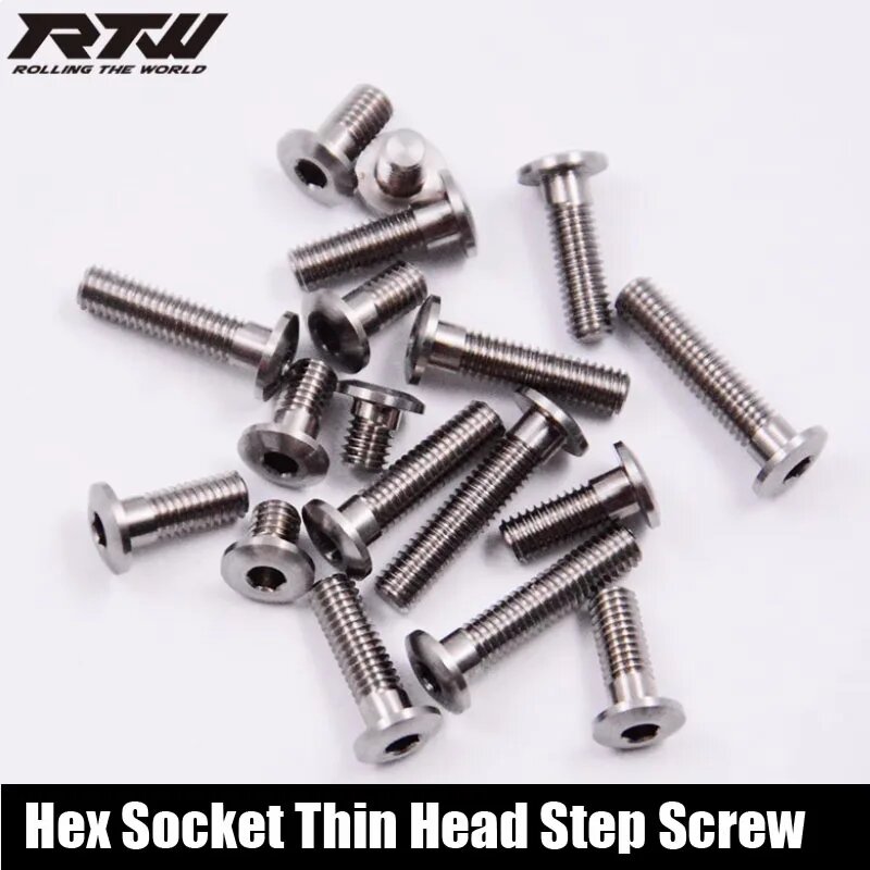 1 шт. M3 винты с шестигранной головкой из титанового сплава с шестигранной головкой, ступенчатый винт с плоской круглой резьбой, болт с гвоздями, полная длина