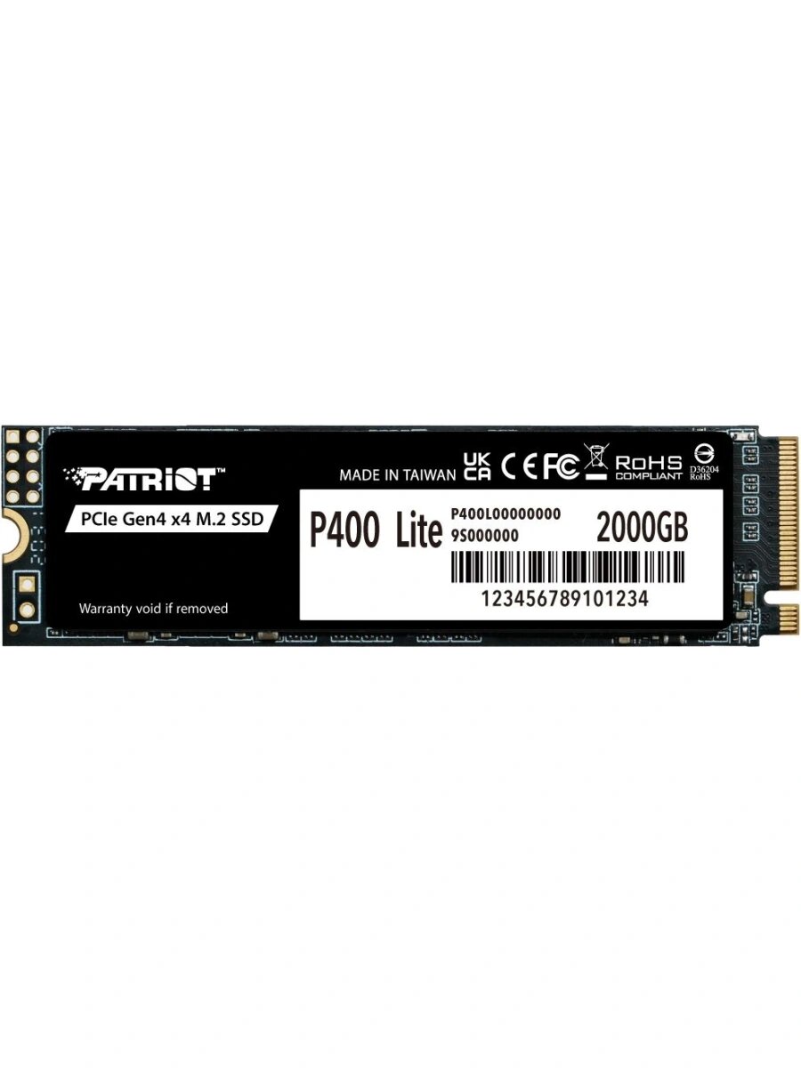 Накопитель SSD Patriot PCIe 4.0 x4 2TB P400LP2KGM28H P400 Lite M.2 2280