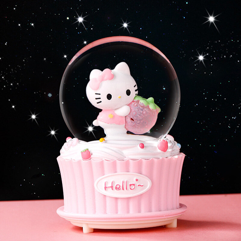 Мечтательная девочка, музыкальная шкатулка с кристальным шаром в виде единорога, украшение, музыкальная шкатулка для студентов, снежинка, водяной шар, подарок на день рождения