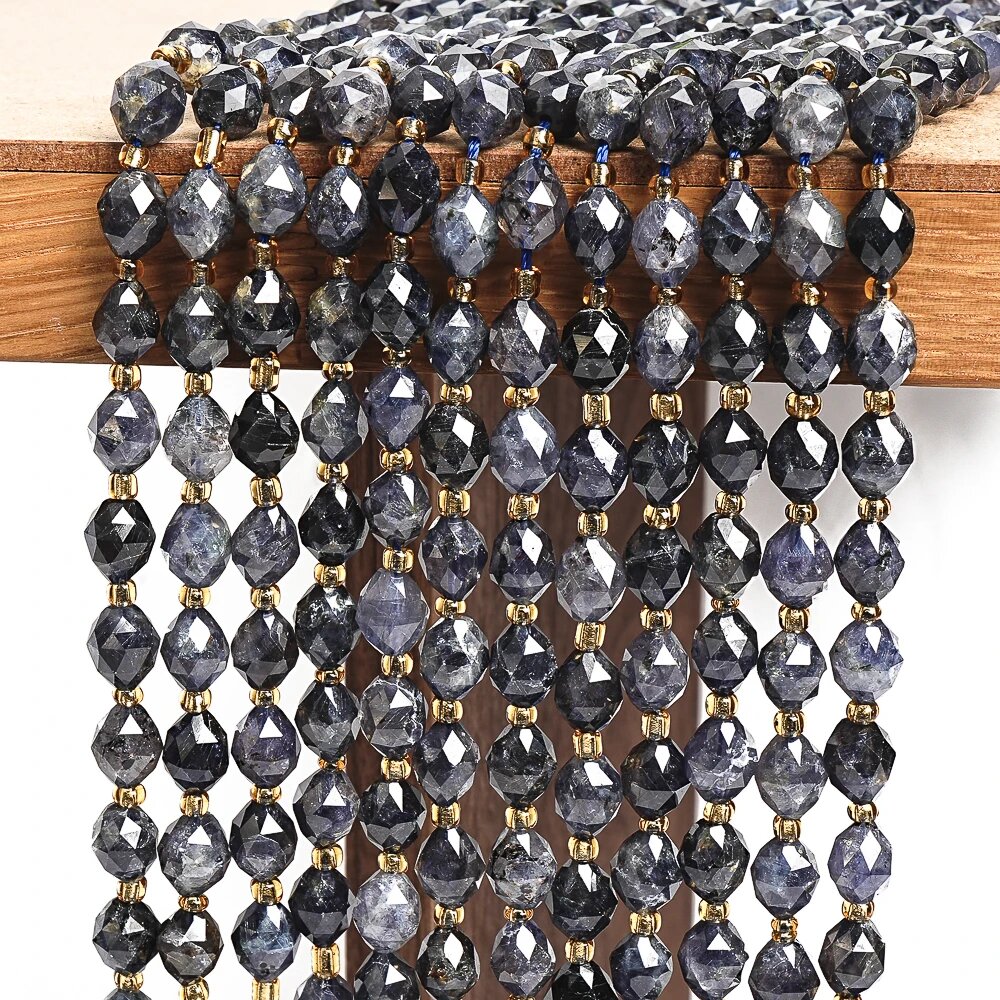 Натуральные бусины из лунного камня, граната, лабрадорита, амазонита 6/8 мм 8mm approx.37 beads, Iolite