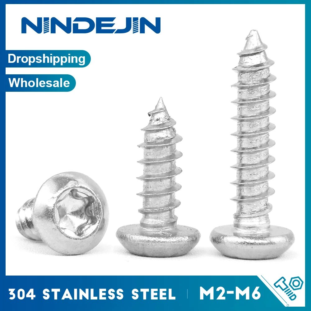 Саморезы Torx NINDEJIN M2.3х8мм, нержавеющая сталь, 50шт