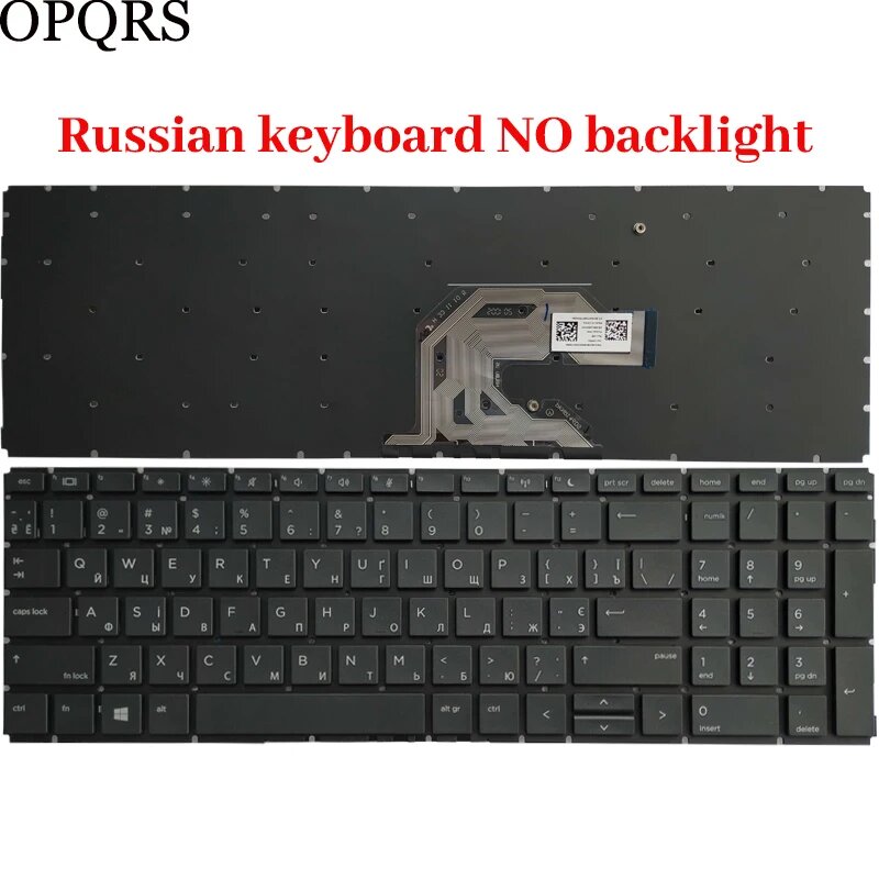 Клавиатура для HP Probook 450/455 G6/G7 RU, черная, без подсветки