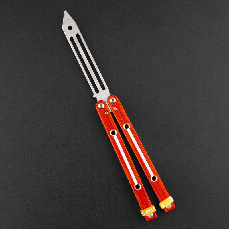 Высококачественный интегрированный алюминиевый ручной нож для тренировки бабочки, большой рыбный нож для тренировки с рукавом для стержня, нож бабочка без заточки