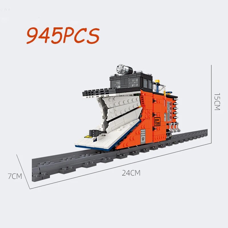 Железнодорожный снегоуборочный поезд из блоков LEGO