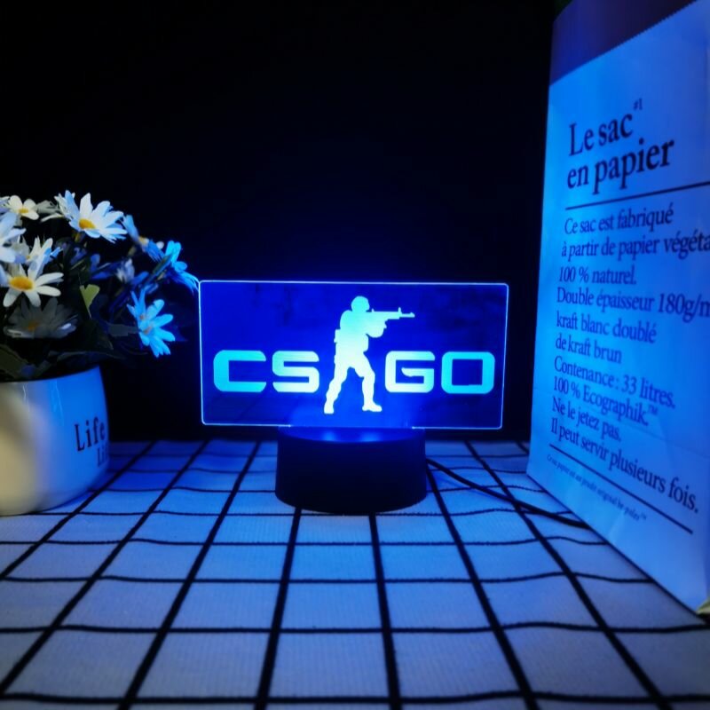 Светильник для геймеров CS2 - Декор для системного блока с атмосферной подсветкой (5 Вт, беспроводной пульт)