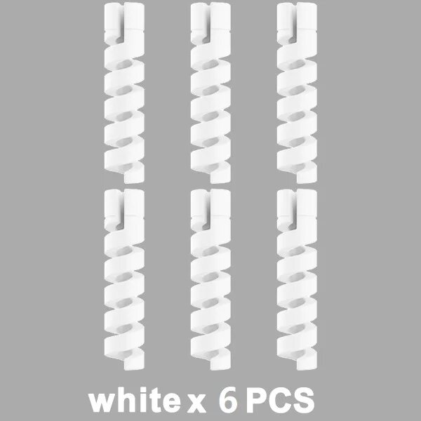 Протектор кабеля Kerokuru силиконовый 6 PCS White