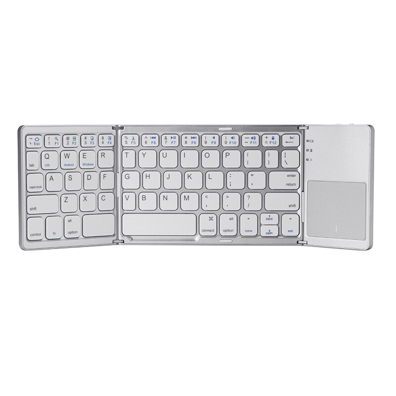 Трехслойная ультратонкая беспроводная Bluetooth-клавиатура для iPad, портативная для бизнеса и офиса с тачпадом, складная клавиатура