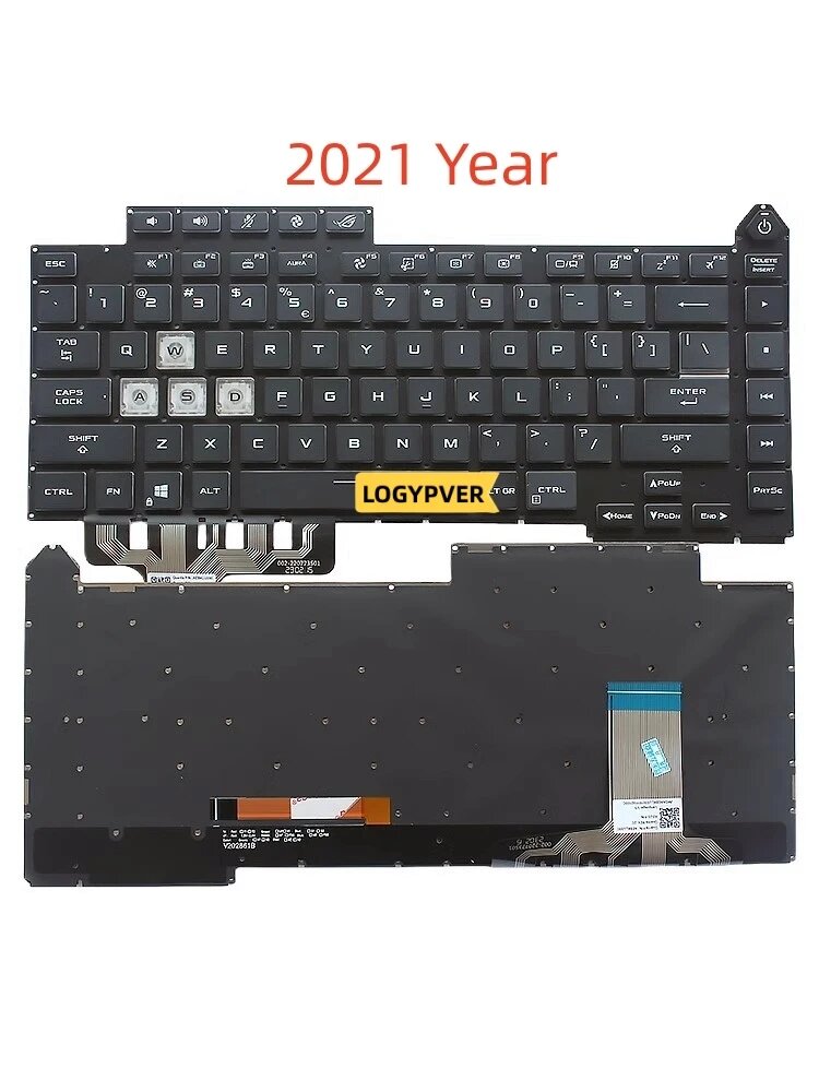 Клавиатура для ноутбука ASUS ROG Strix G15 G513Q G513QM G513QY G533 2021, английская, с цветной подсветкой