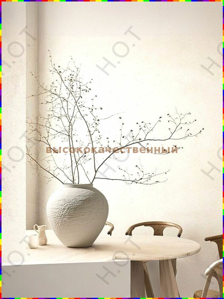 Керамическая ваза 20 см в стиле ваби-саби с фактурой натурального камня, 1 шт