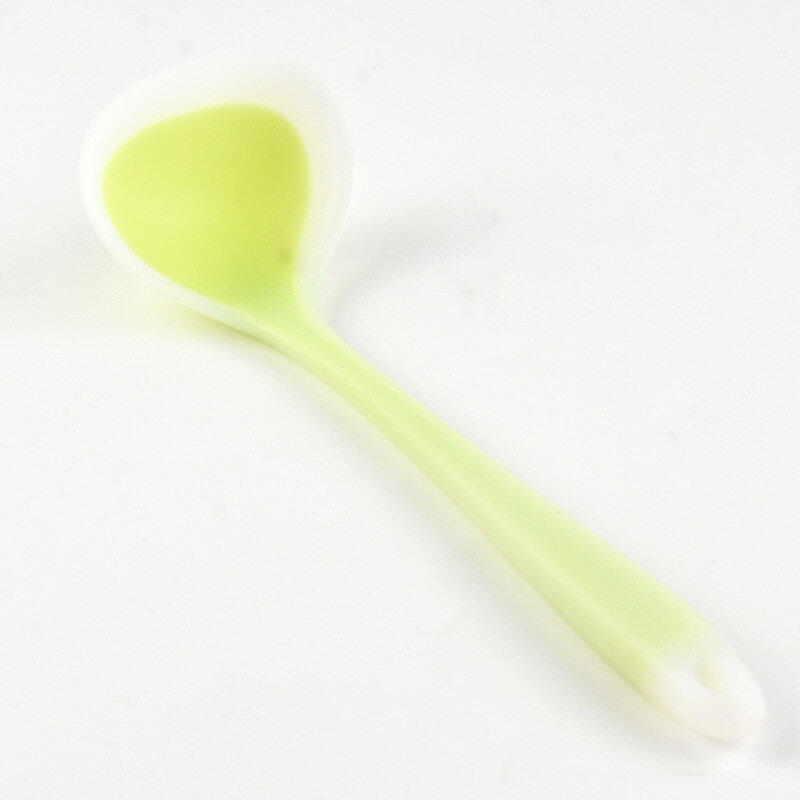 Оптовая силиконовая маленькая ложка, полупрозрачная длинная ручка, ложка, цельная молочная каша, ложка небольшого