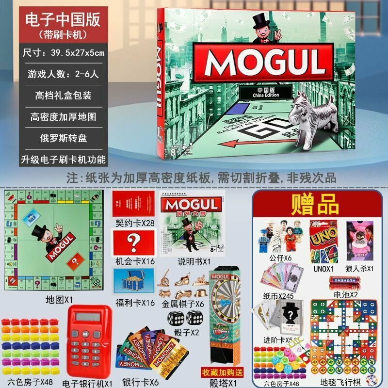 Официальная карточная игра Монополия, большая версия, китайская версия, экстра-большая настольная игра для детей и взрослых, магнат недвижимости