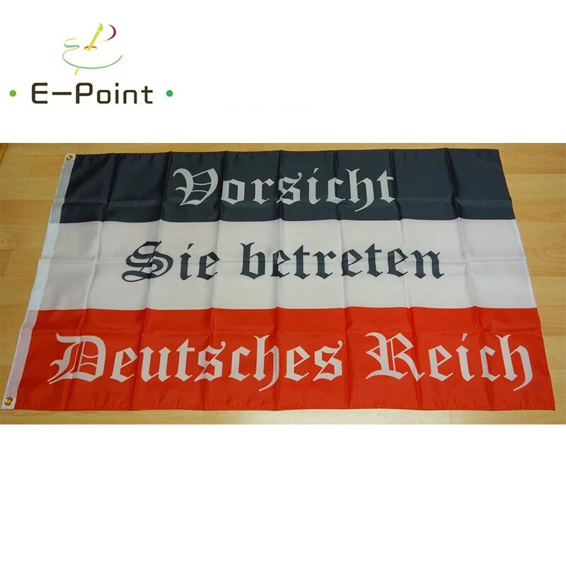 Флаг "Vorsicht Sie betreten Deutsches Reich", полиэстер, 60x90 см / 90x150 см 60 x 90cm